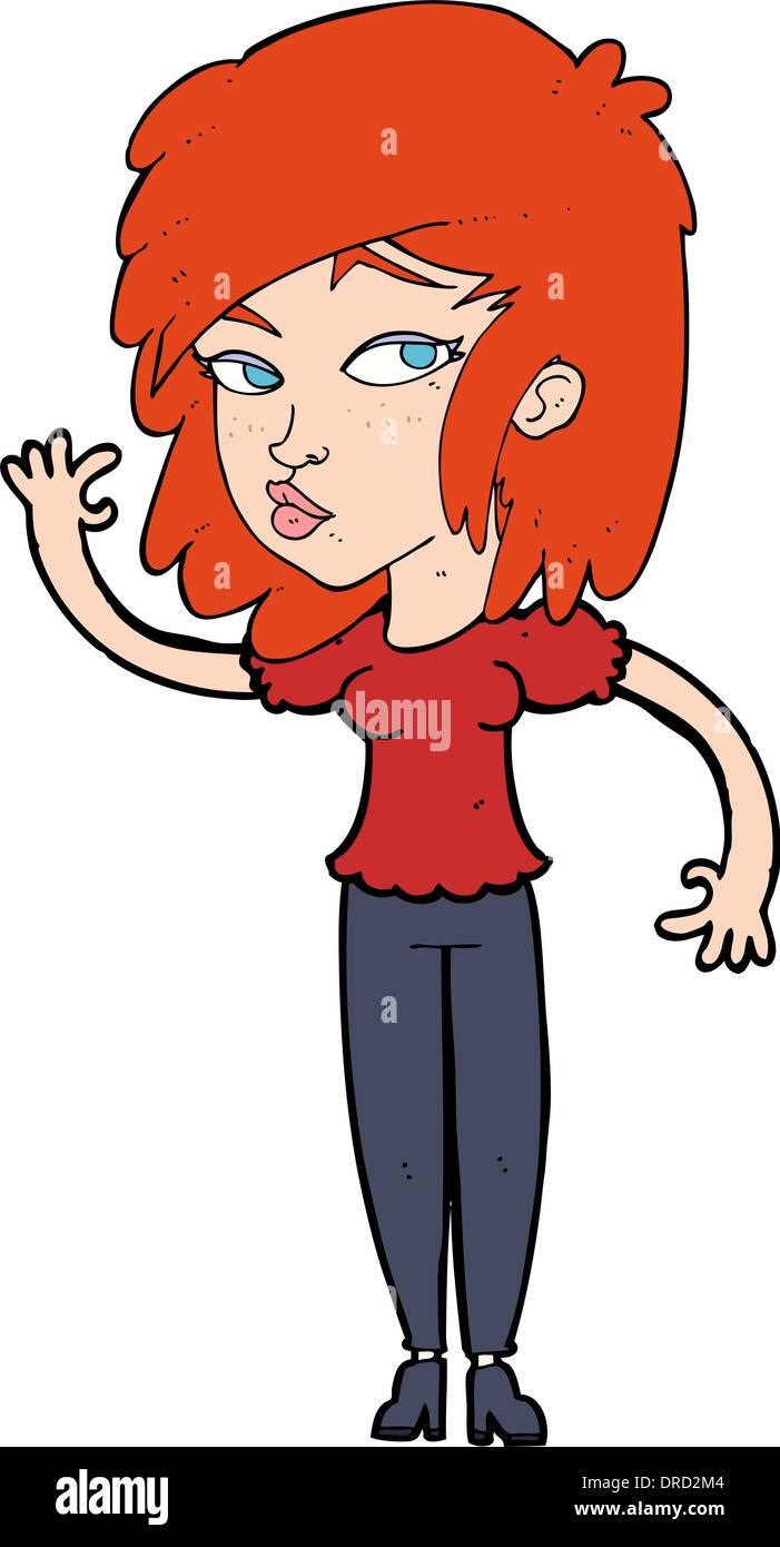 cartoon pretty woman waving Stock Vector Image & Art - Alamy