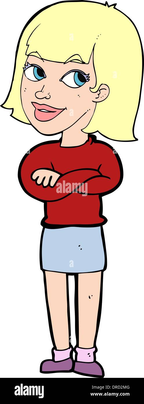 cartoon happy woman looking over Stock Vector Image & Art - Alamy