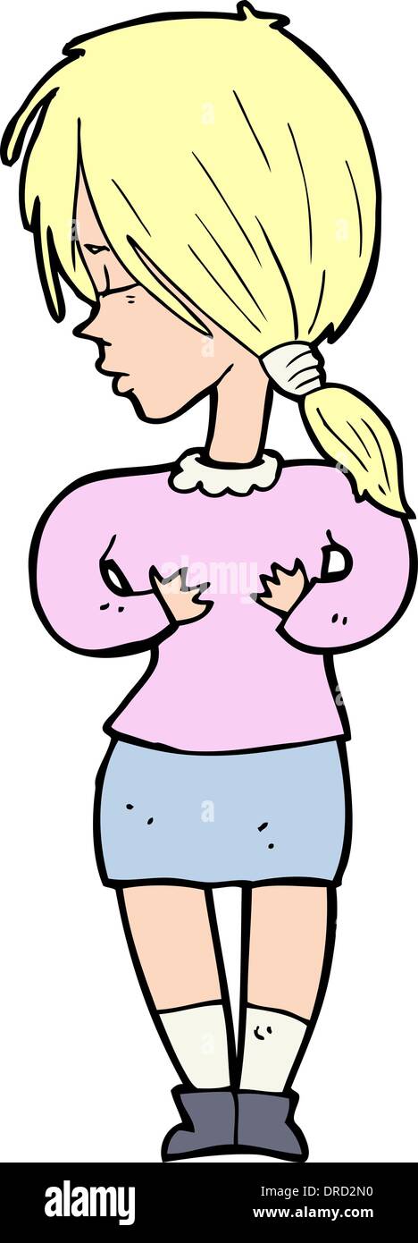 cartoon shy woman Stock Vector Image & Art - Alamy