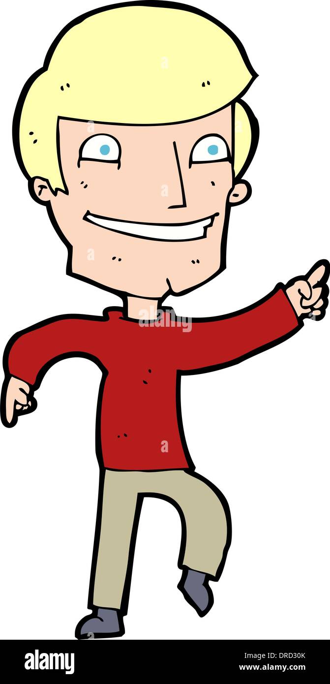 cartoon happy man pointing Stock Vector Image & Art - Alamy