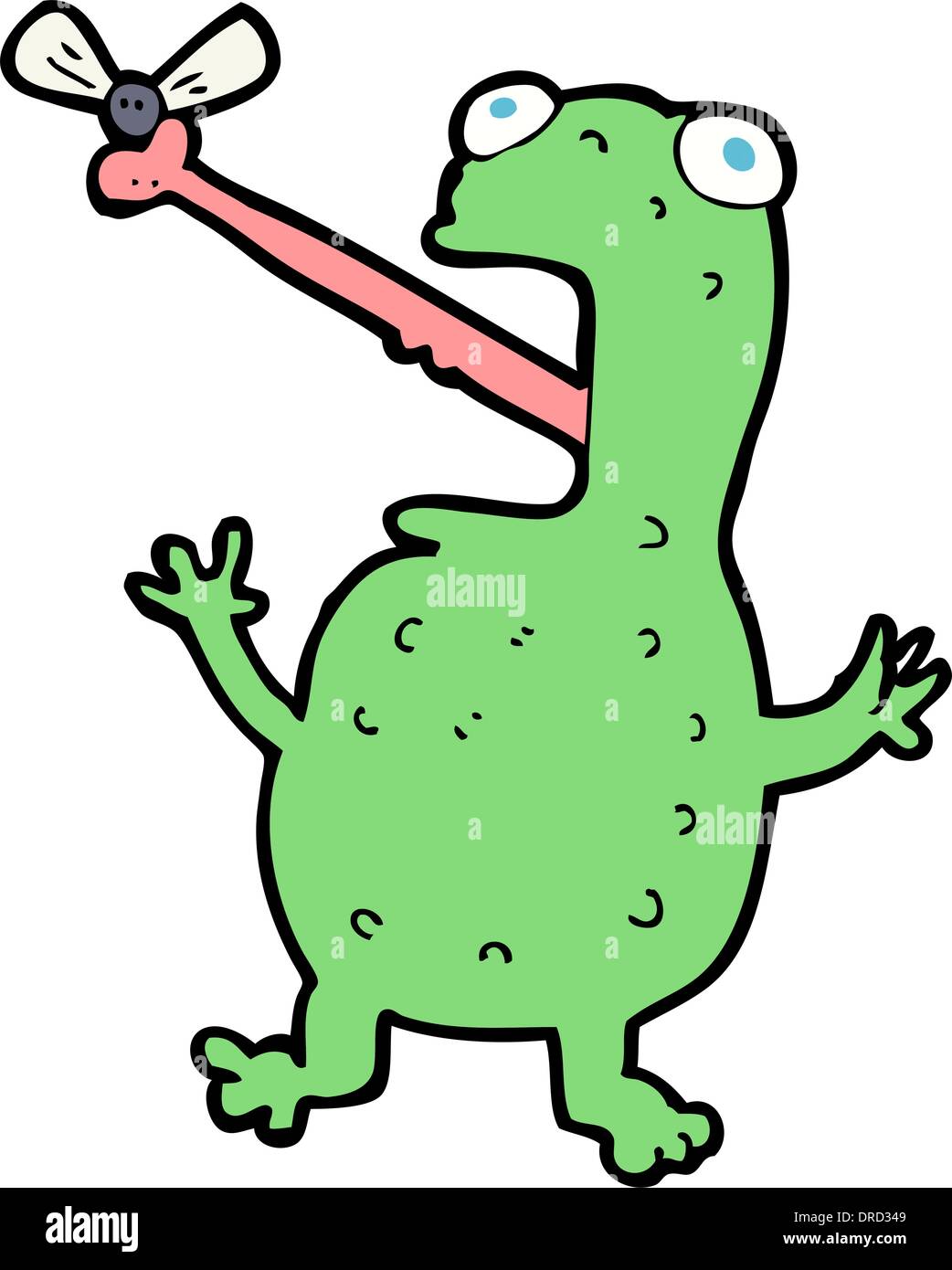 cartoon frog catching fly Stock Vector Image & Art - Alamy