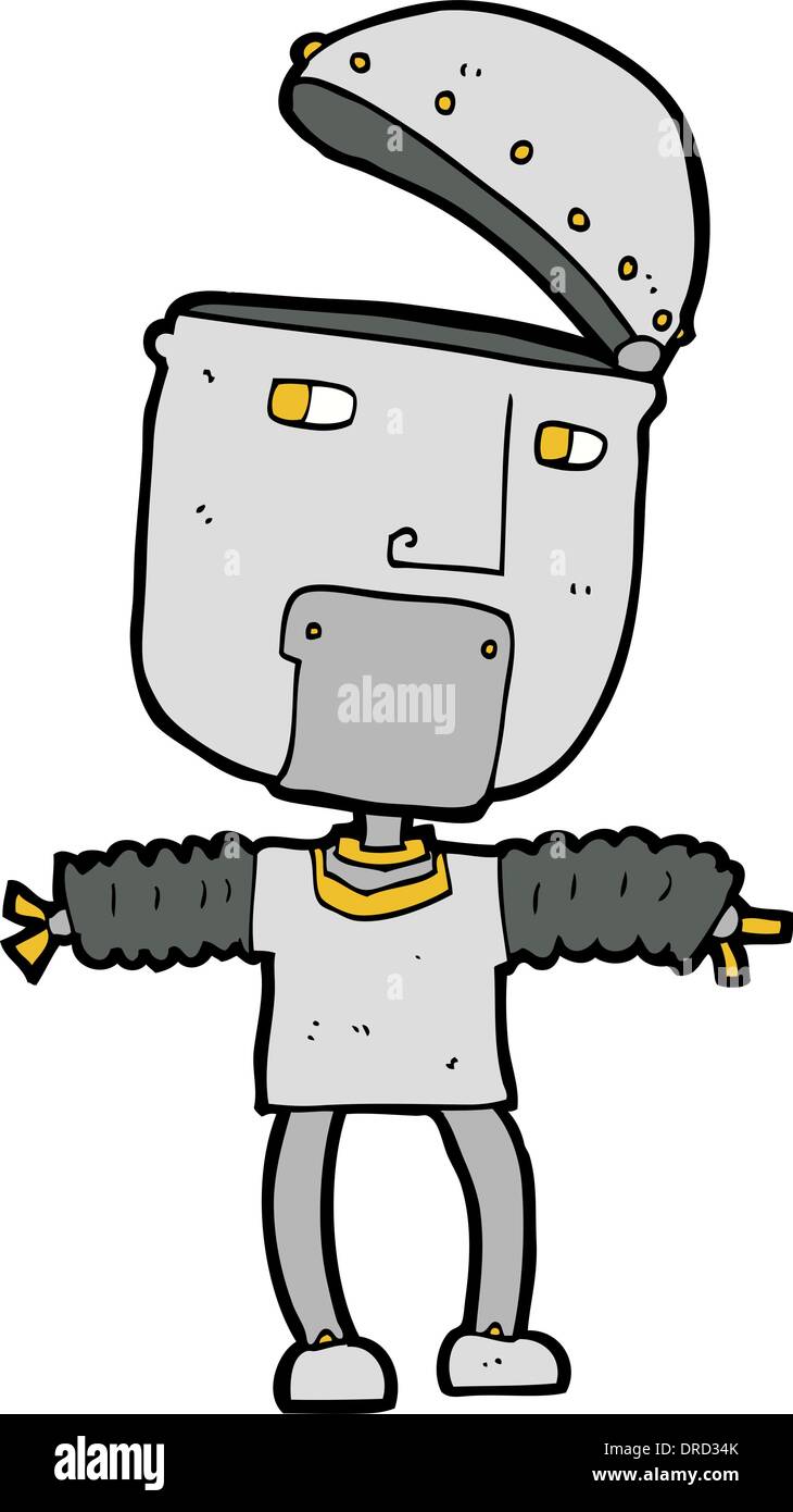 funny cartoon robot with open head Stock Vector Image & Art - Alamy