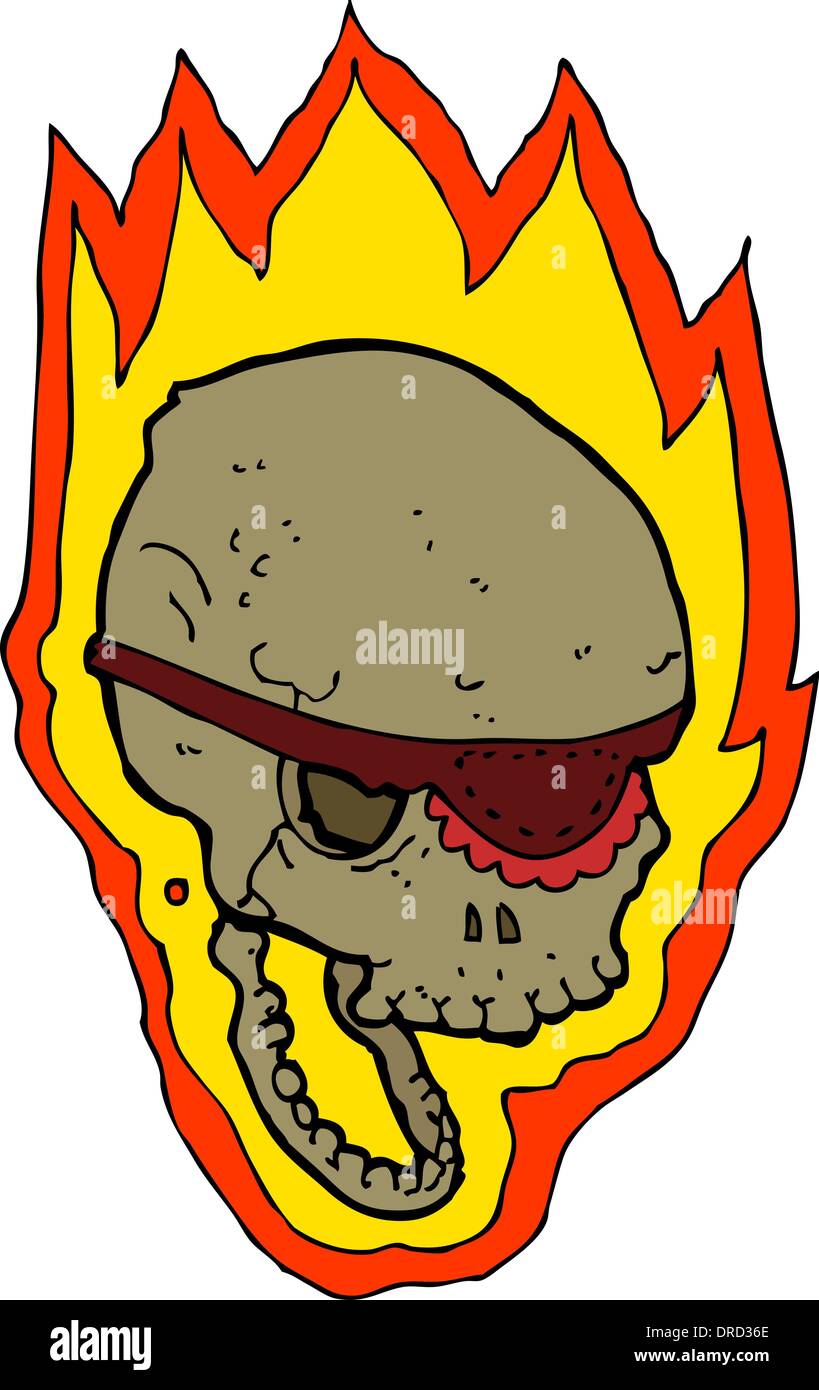 cartoon flaming pirate skull Stock Vector Image & Art - Alamy