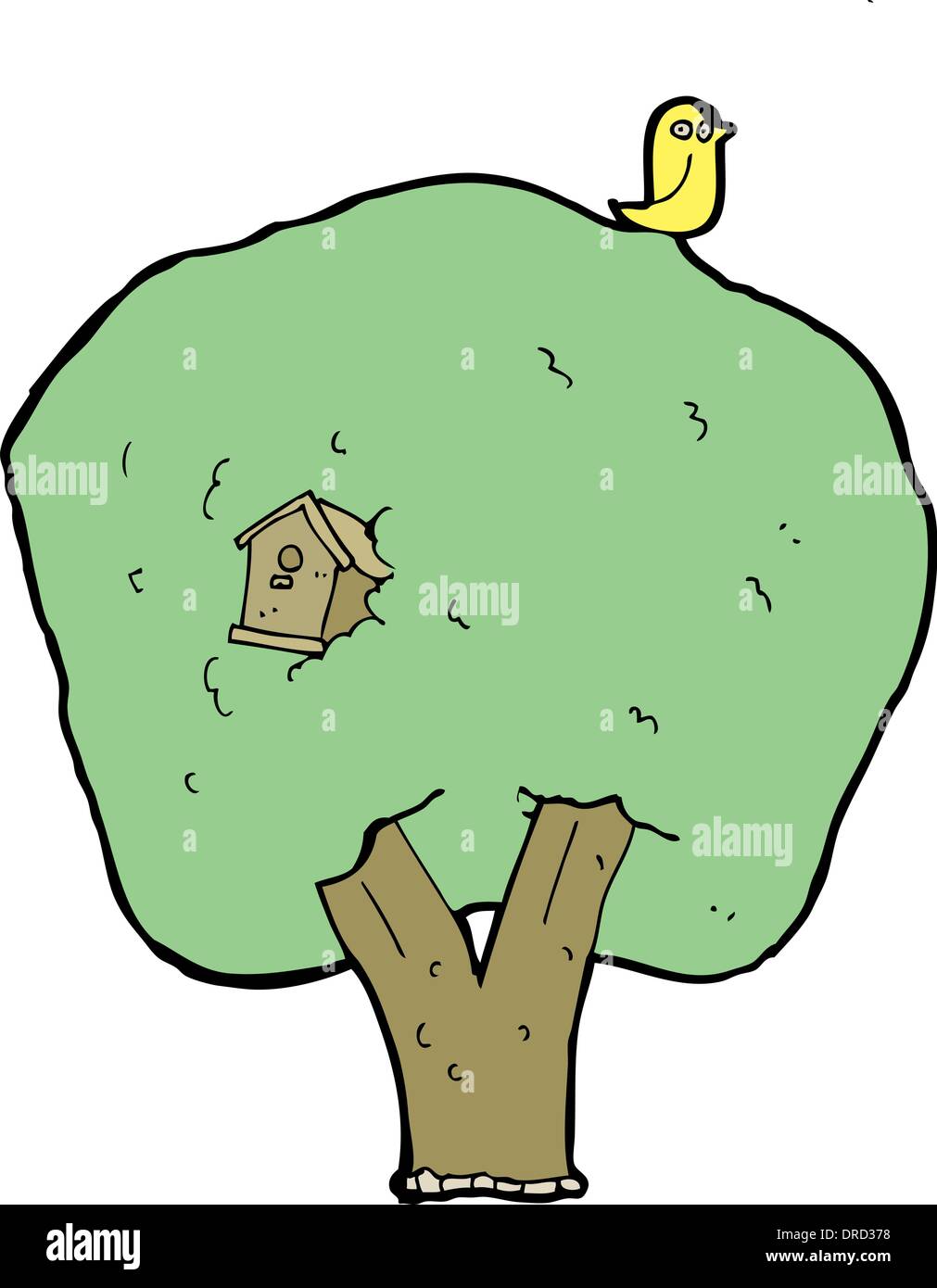 cartoon tree with birdhouse Stock Vector Image & Art - Alamy