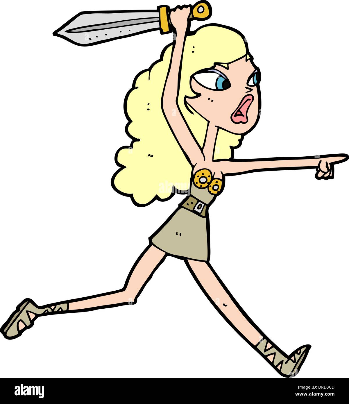 cartoon viking girl with sword Stock Vector Image & Art - Alamy