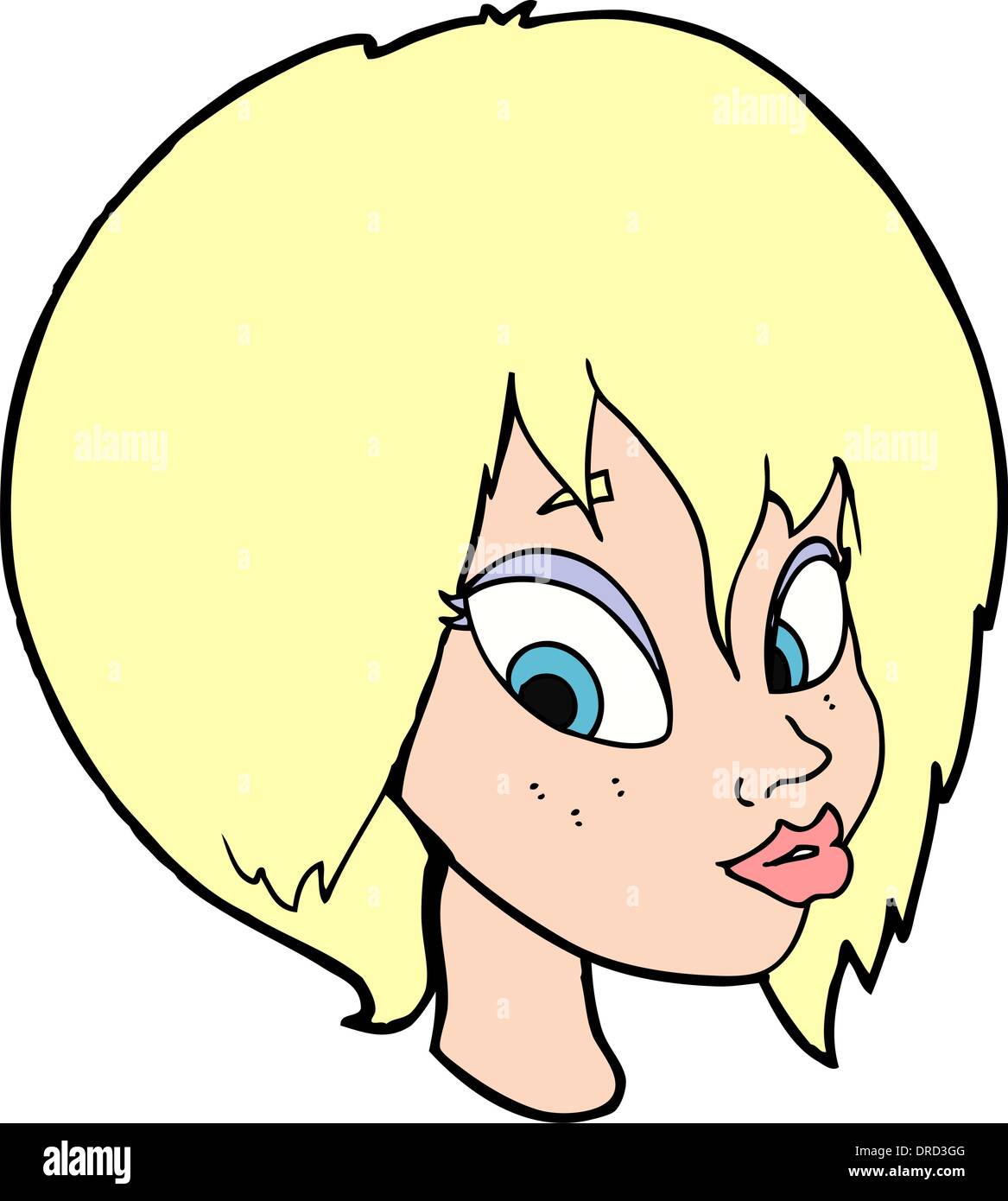 cartoon pretty female face pouting Stock Vector Image & Art - Alamy