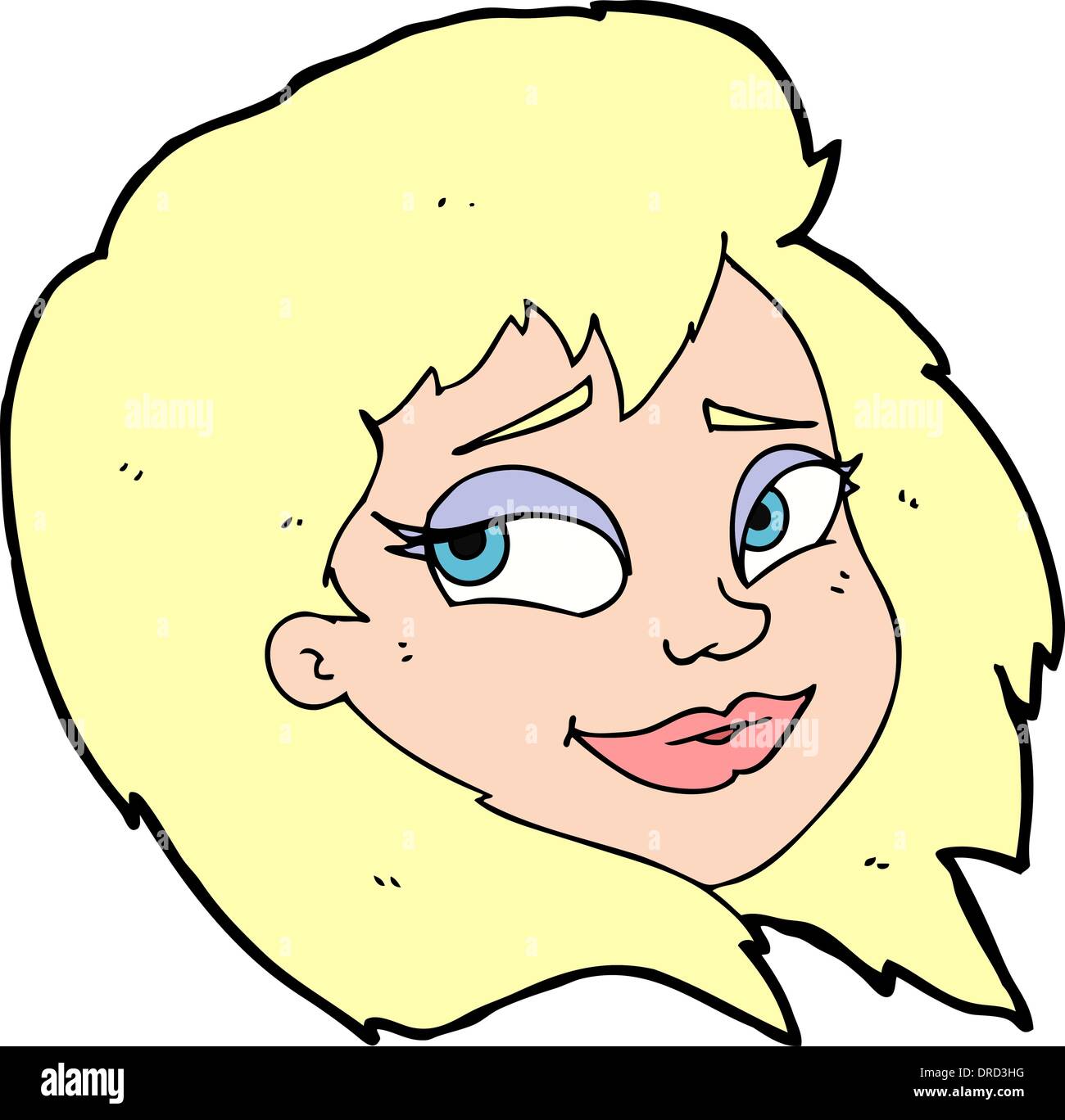 cartoon happy female face Stock Vector Image & Art - Alamy