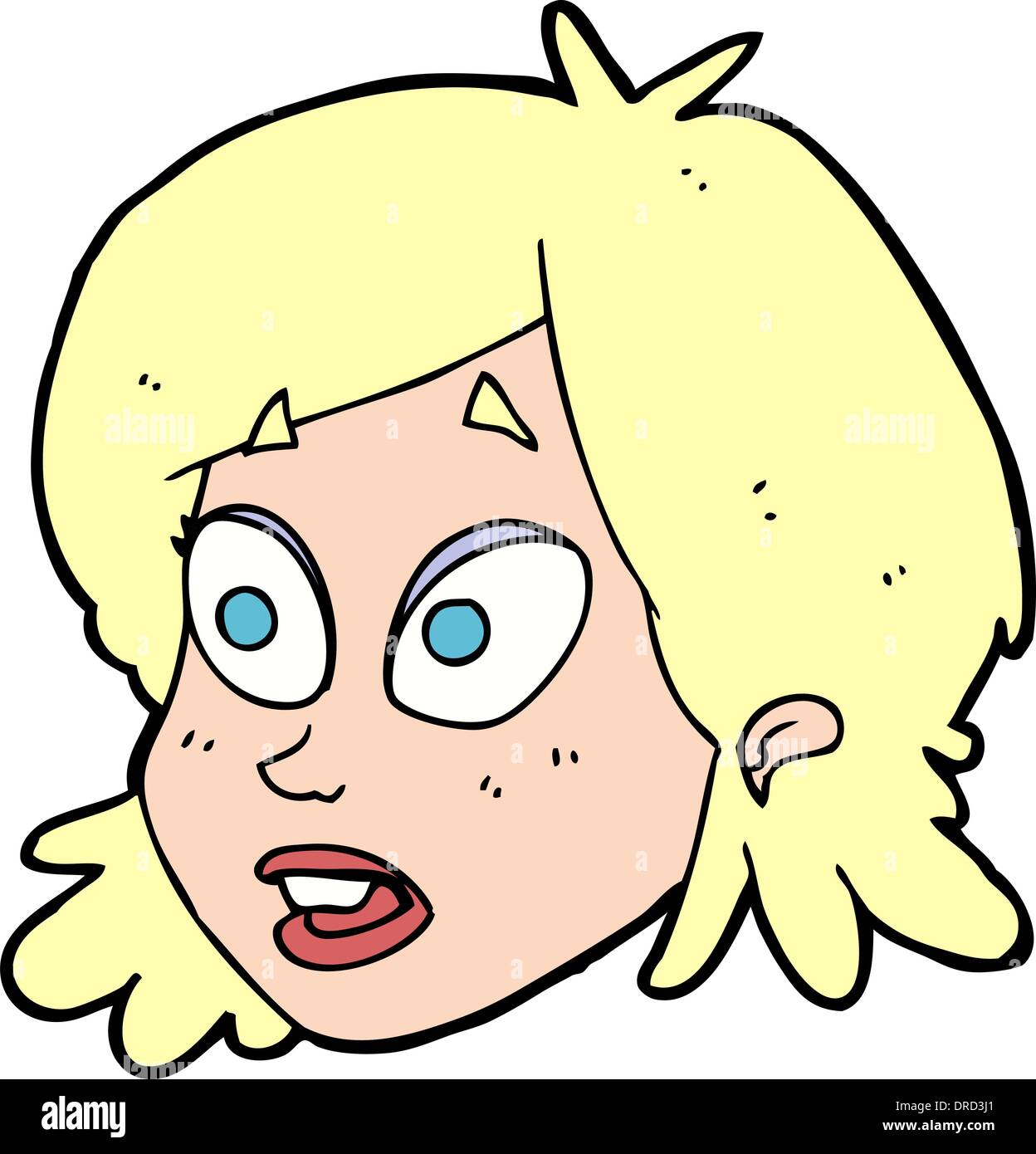 cartoon female face with surprised expression Stock Vector Image & Art ...