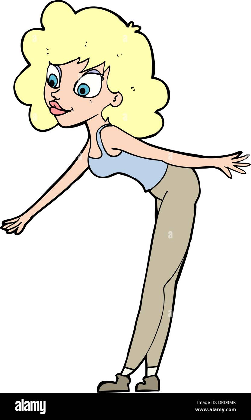 cartoon woman reaching to pick something up Stock Vector Image & Art ...