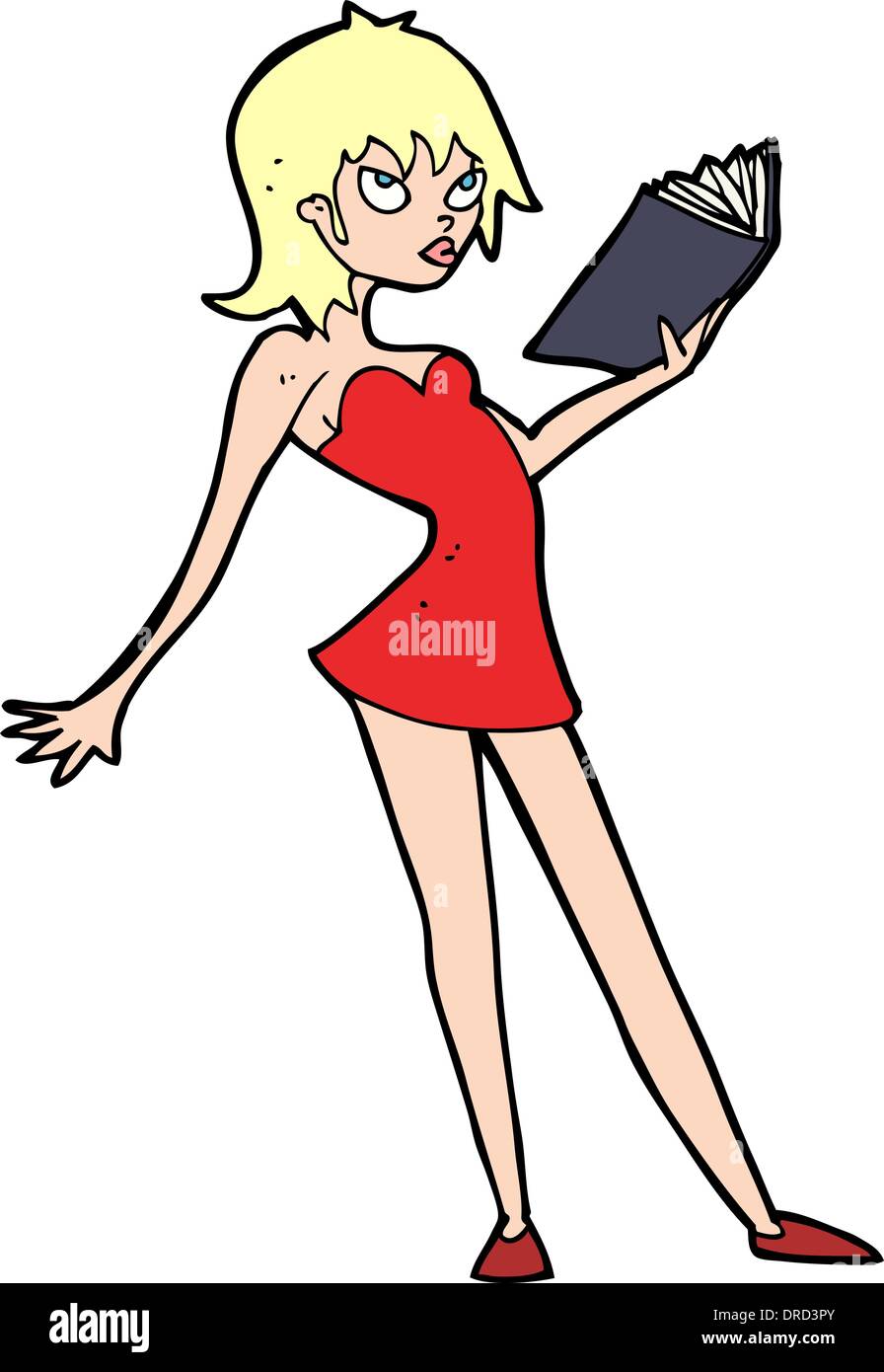 cartoon woman reading book Stock Vector Image & Art - Alamy