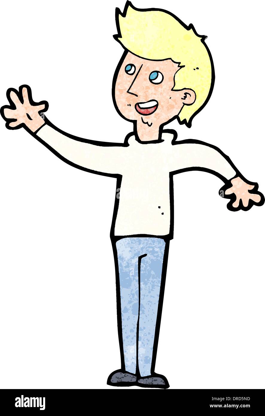 cartoon man waving Stock Vector Image & Art - Alamy