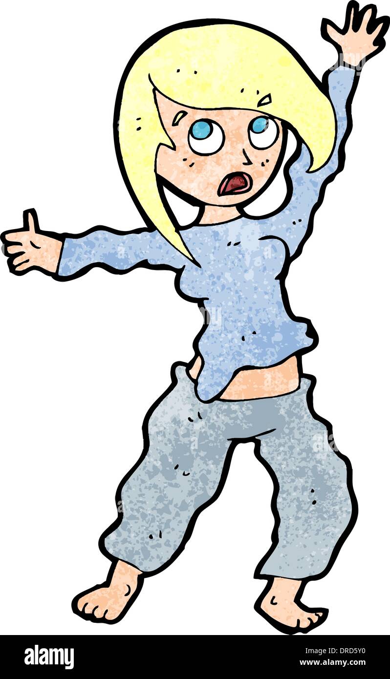 cartoon frightened woman Stock Vector Image & Art - Alamy