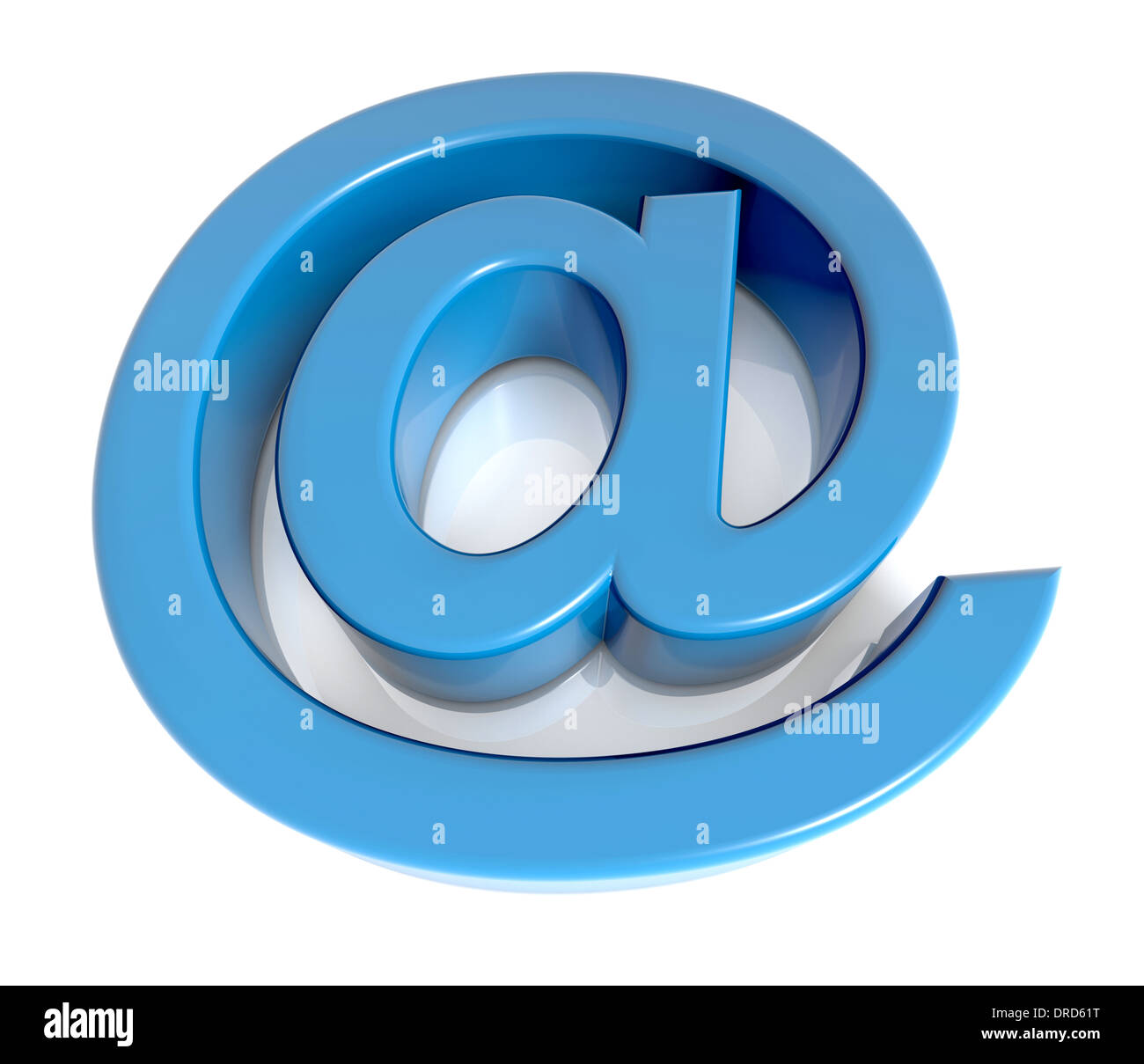 A blue 3d at symbol on a white background Stock Photo - Alamy