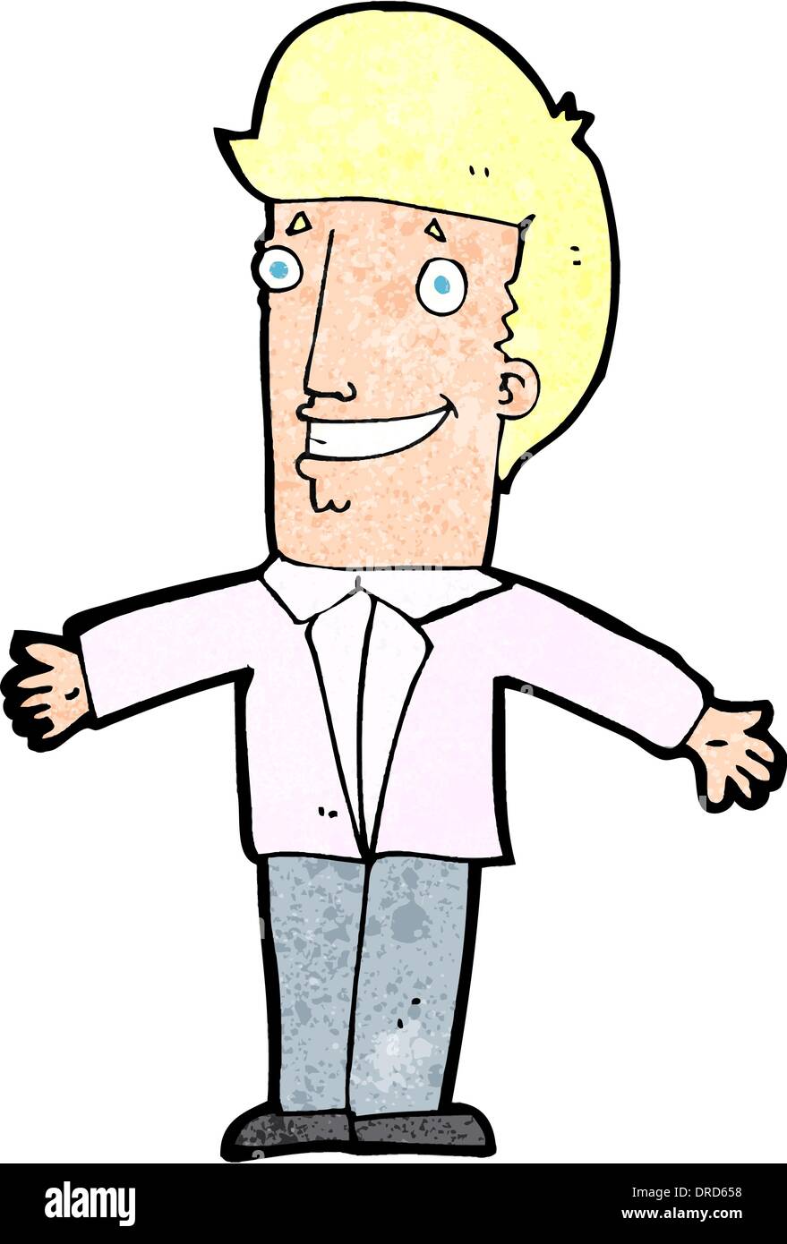 cartoon grinning man with open arms Stock Vector Image & Art - Alamy