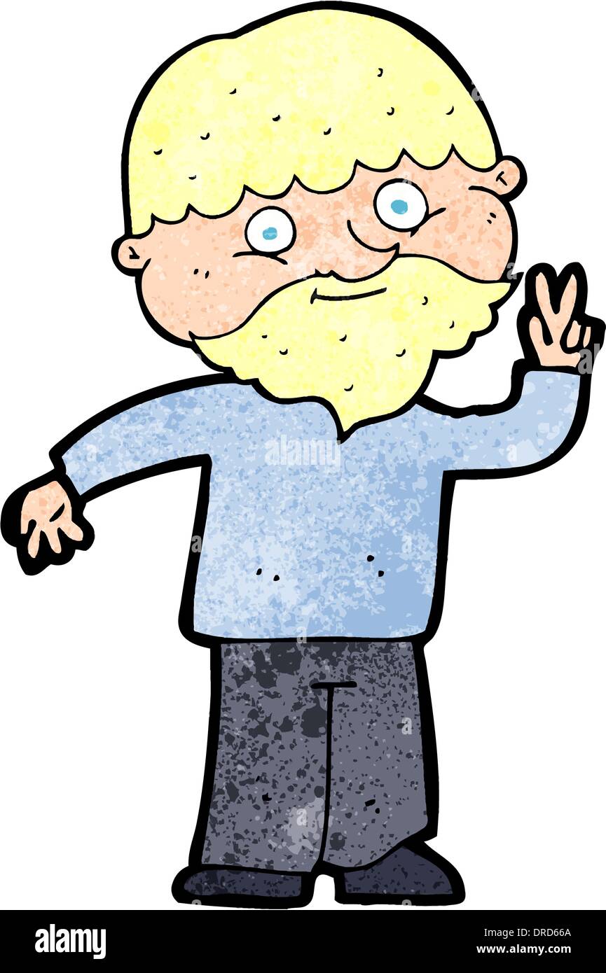 cartoon man giving peace sign Stock Vector Image & Art - Alamy