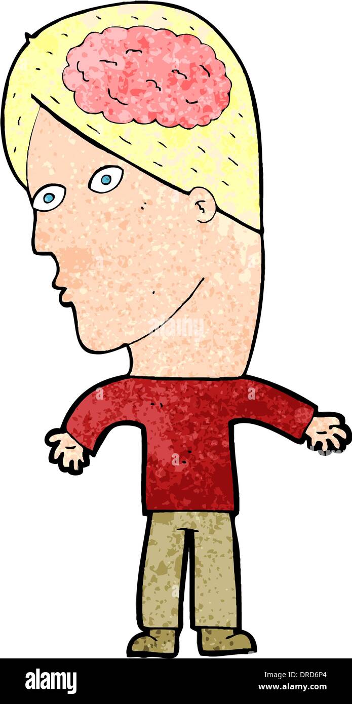 cartoon man with brain symbol Stock Vector Image & Art - Alamy