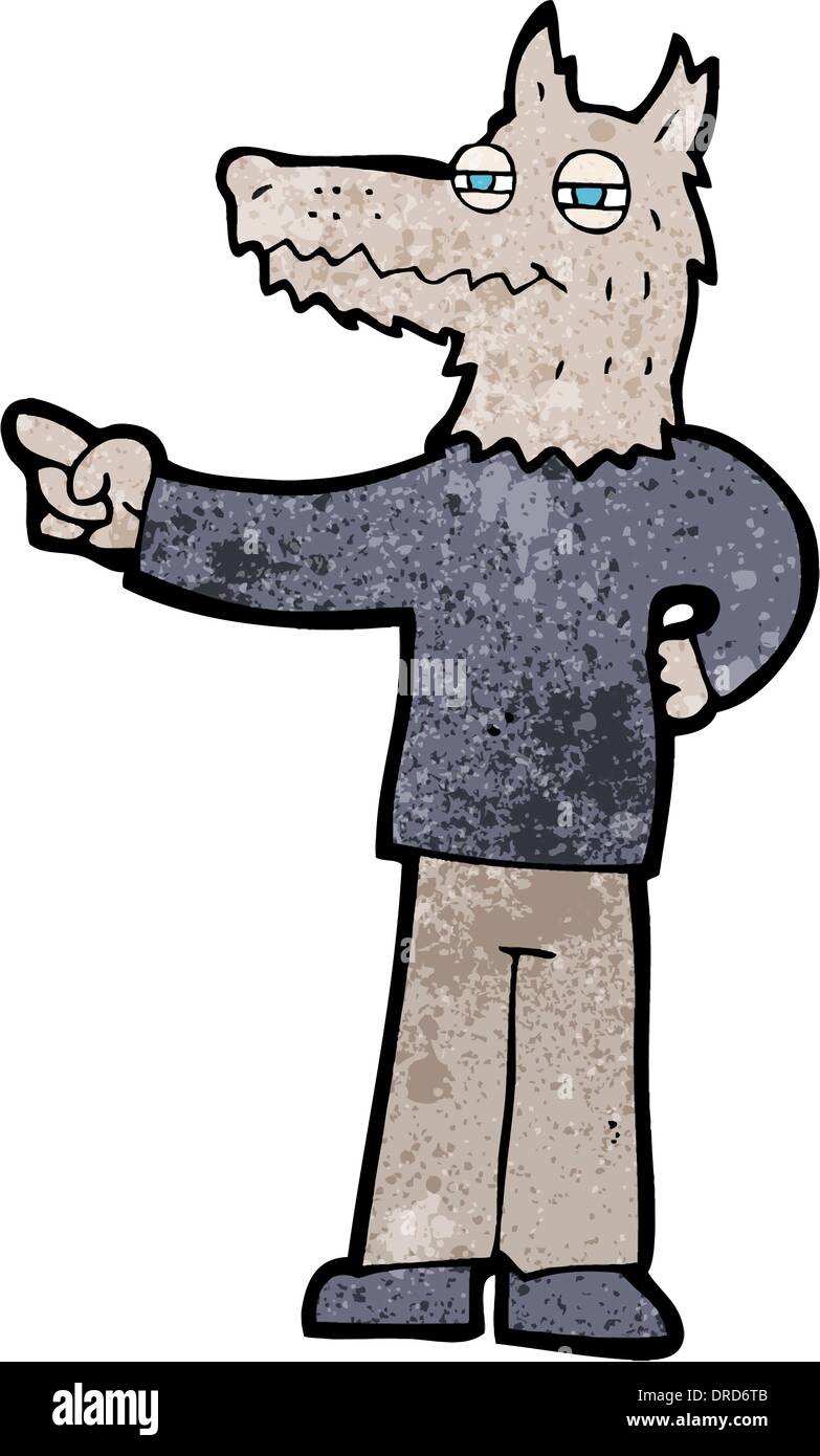 cartoon pointing wolf man Stock Vector Image & Art - Alamy