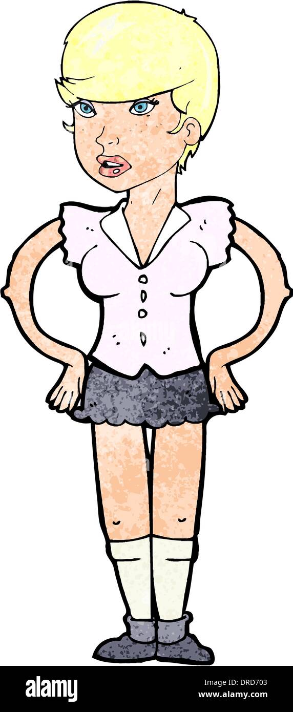 cartoon woman with hands on hips Stock Vector Image & Art - Alamy