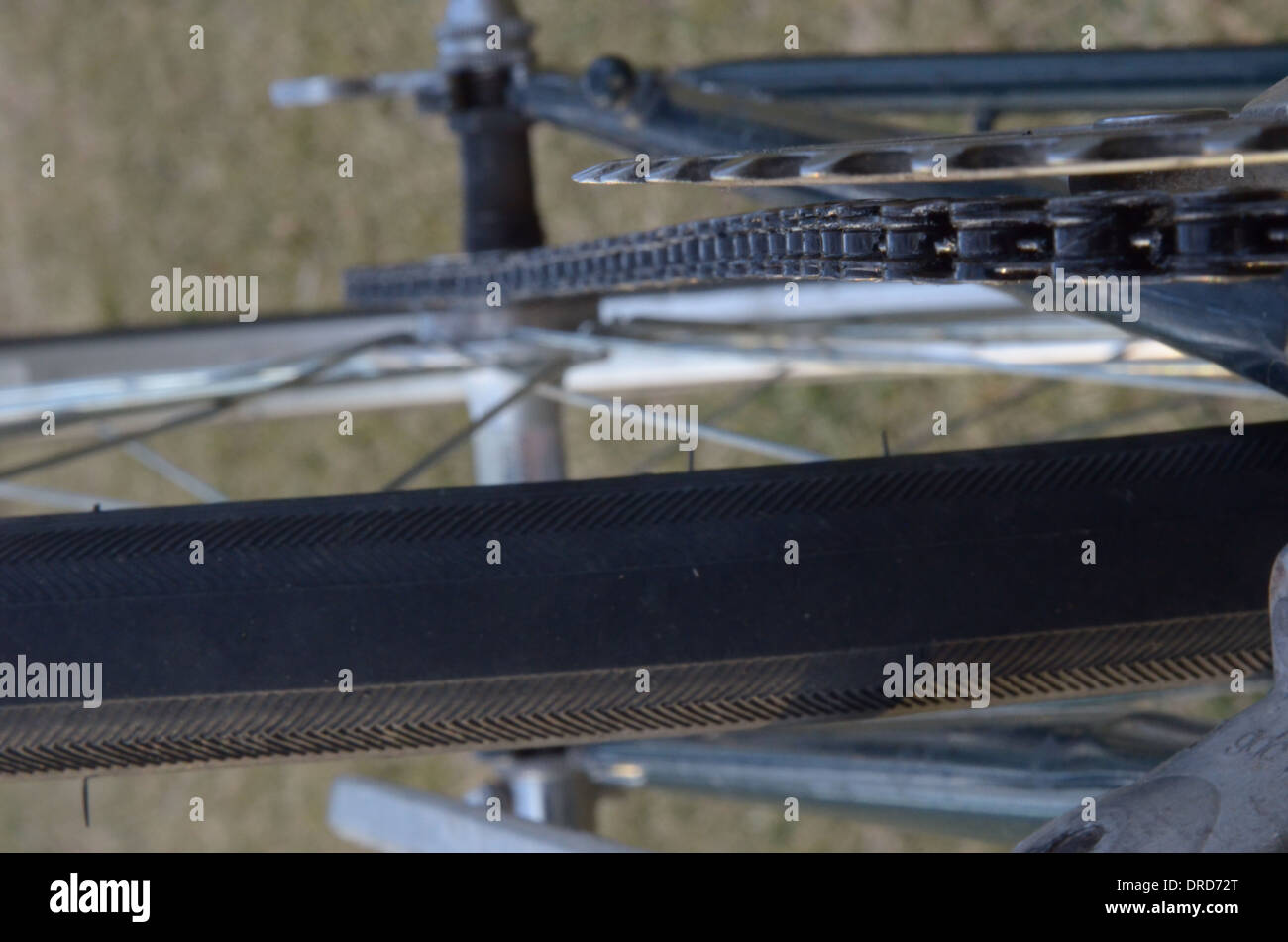 Bicycle rear wheel and chain Stock Photo - Alamy