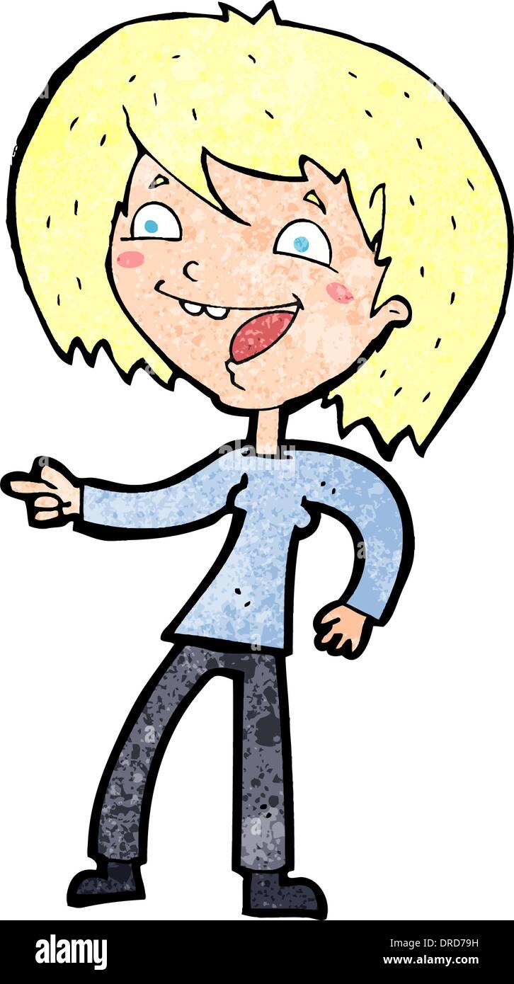 cartoon woman laughing and pointing Stock Vector Image & Art - Alamy