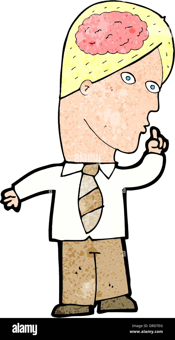 cartoon businessman with huge brain Stock Vector Image & Art - Alamy