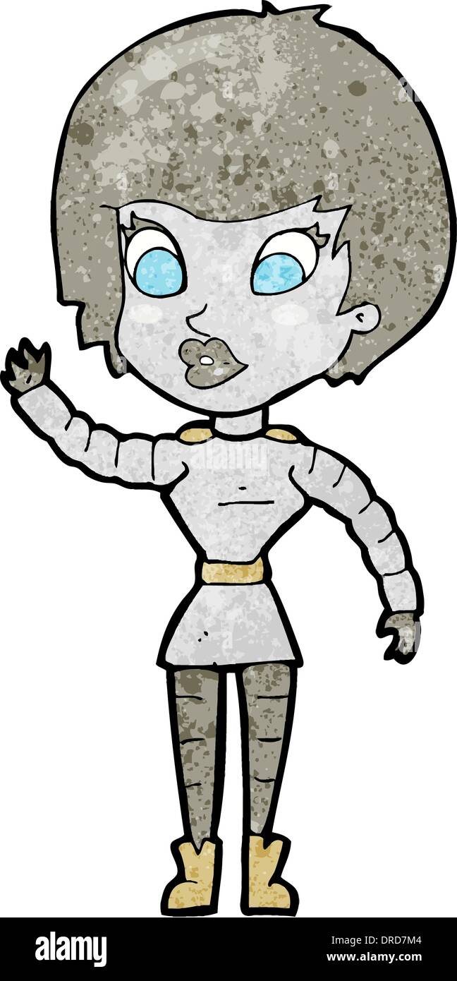 cartoon robot woman waving Stock Vector Image & Art - Alamy