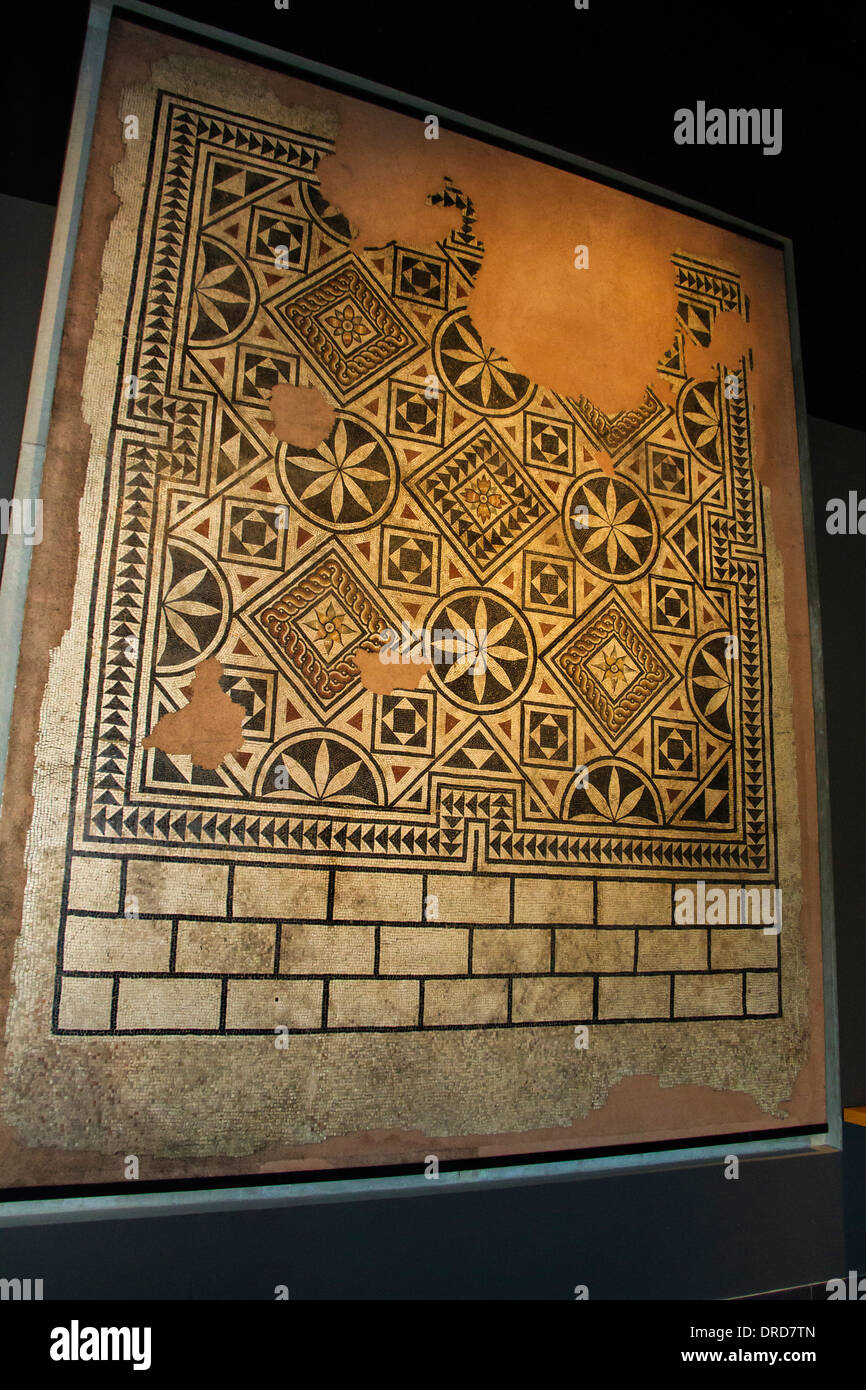 Roman mosaic, Museum, Alba la Romaine, Rhone-Alpes, France Stock Photo ...