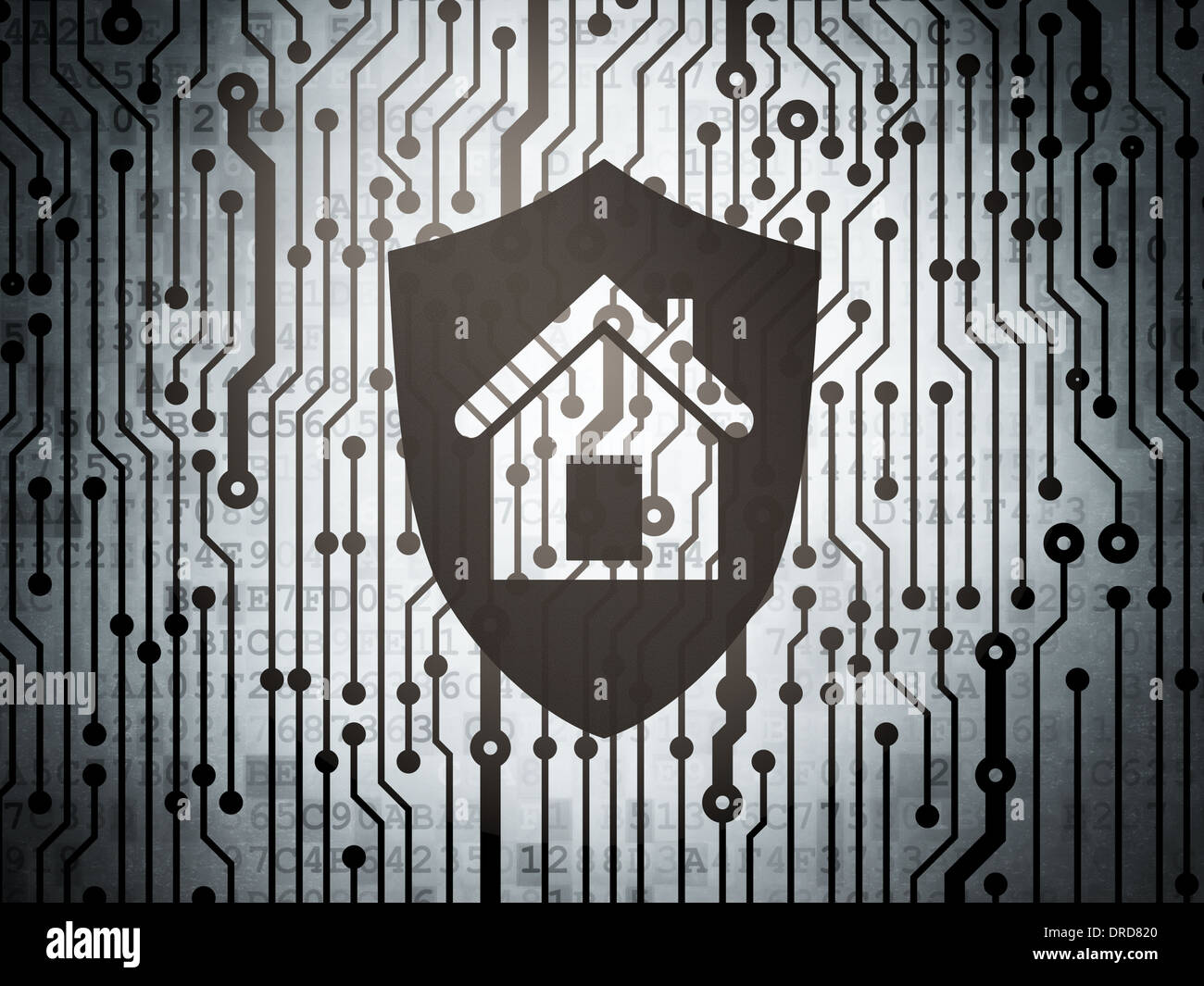 Protection concept: circuit board with Shield Stock Photo - Alamy