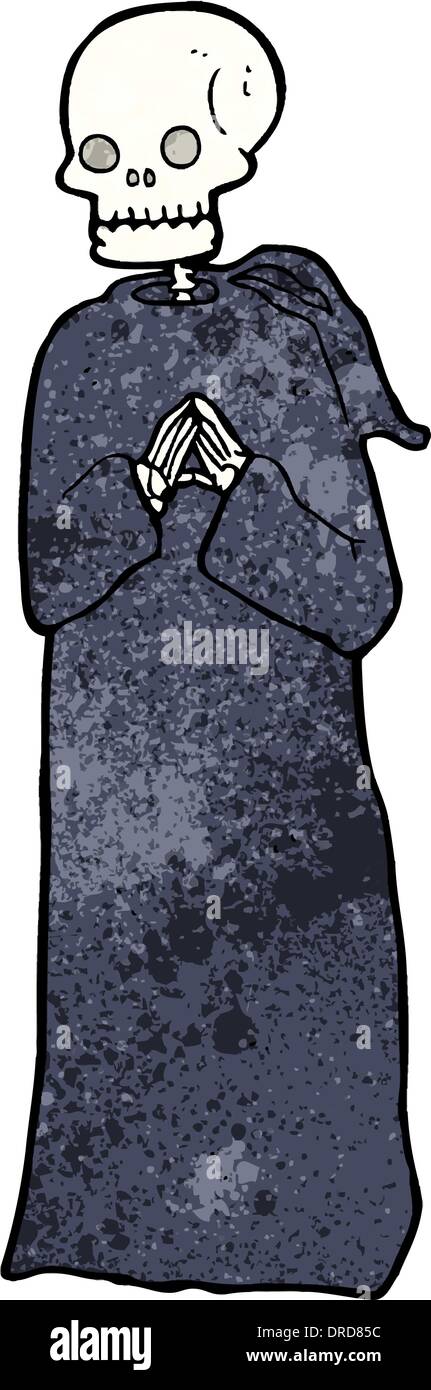 cartoon skeleton in black robe Stock Vector Image & Art - Alamy