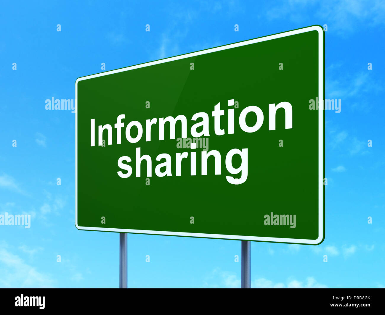 Information Sharing on road sign background Stock Photo - Alamy