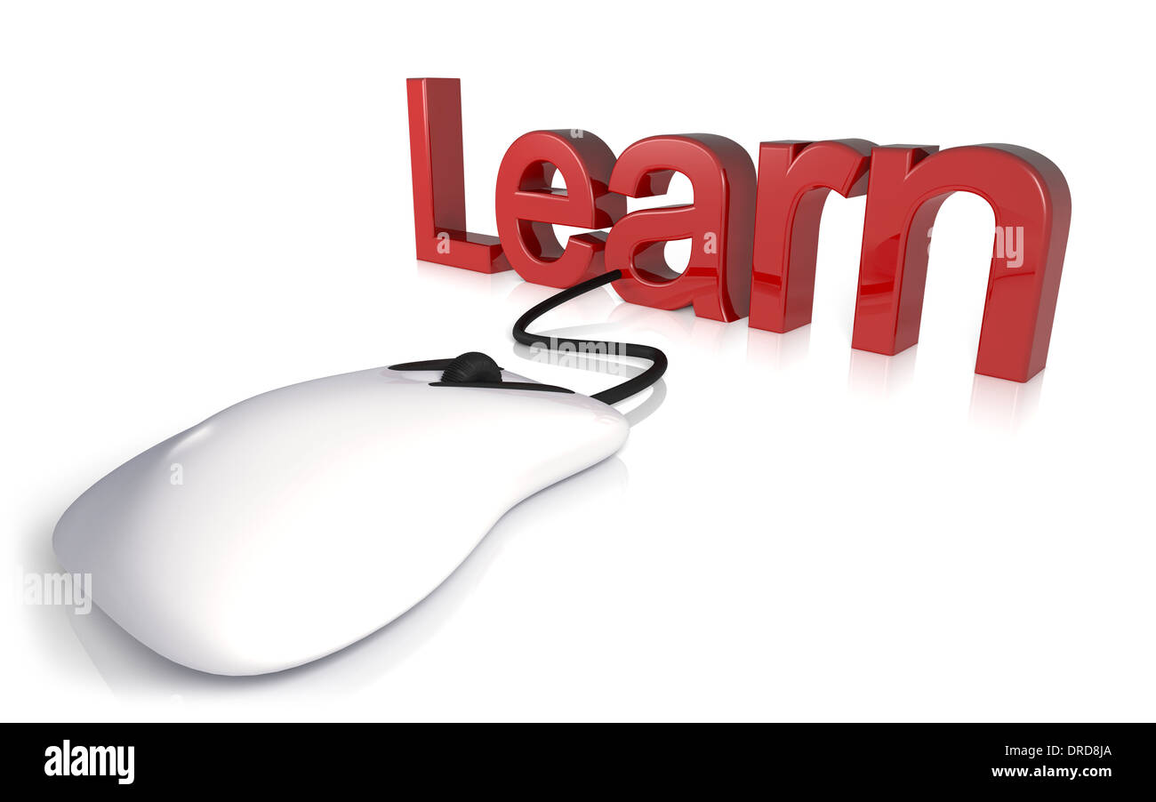 3D Word Learn with Computer Mouse Stock Photo - Alamy