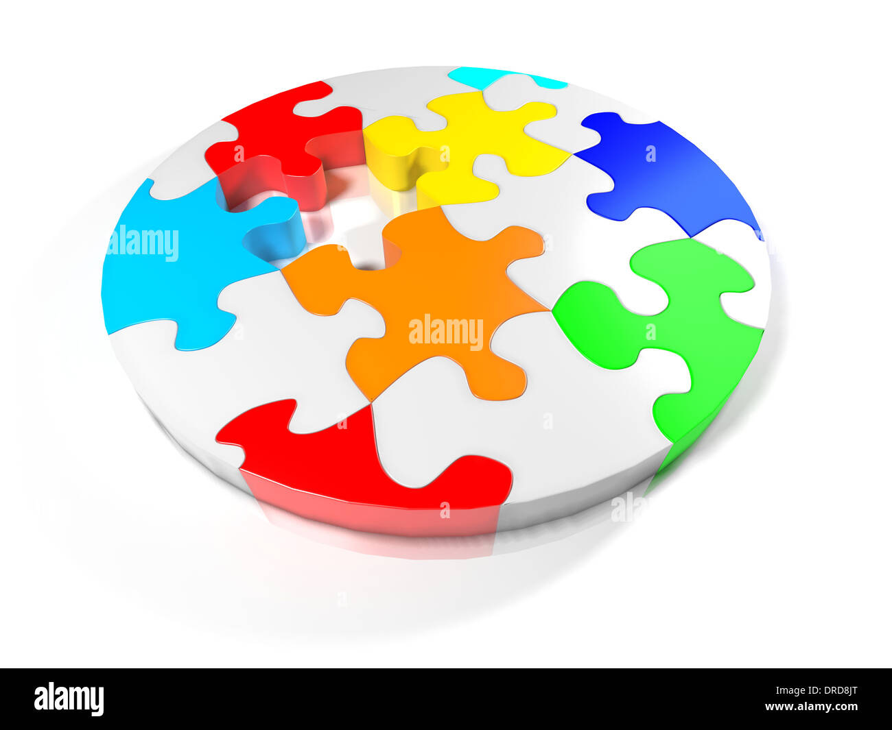 render of a jigsaw puzzle circle Stock Photo - Alamy