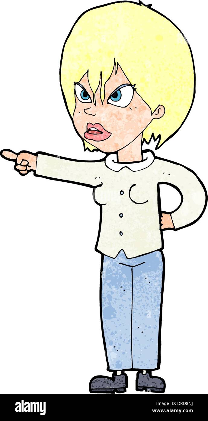 cartoon woman accusing Stock Vector Image & Art - Alamy