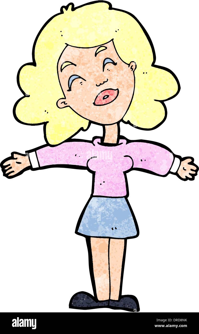cartoon woman with open arms Stock Vector Image & Art - Alamy