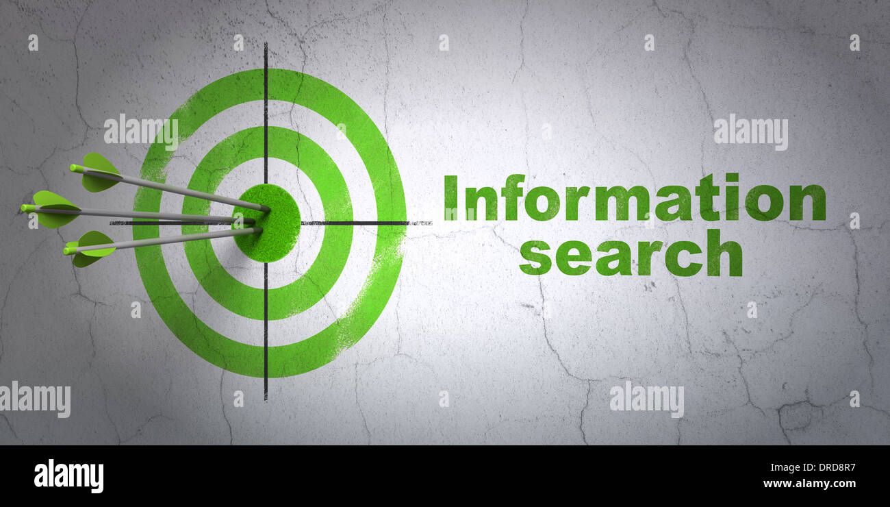 Target and Information Search on wall background Stock Photo - Alamy