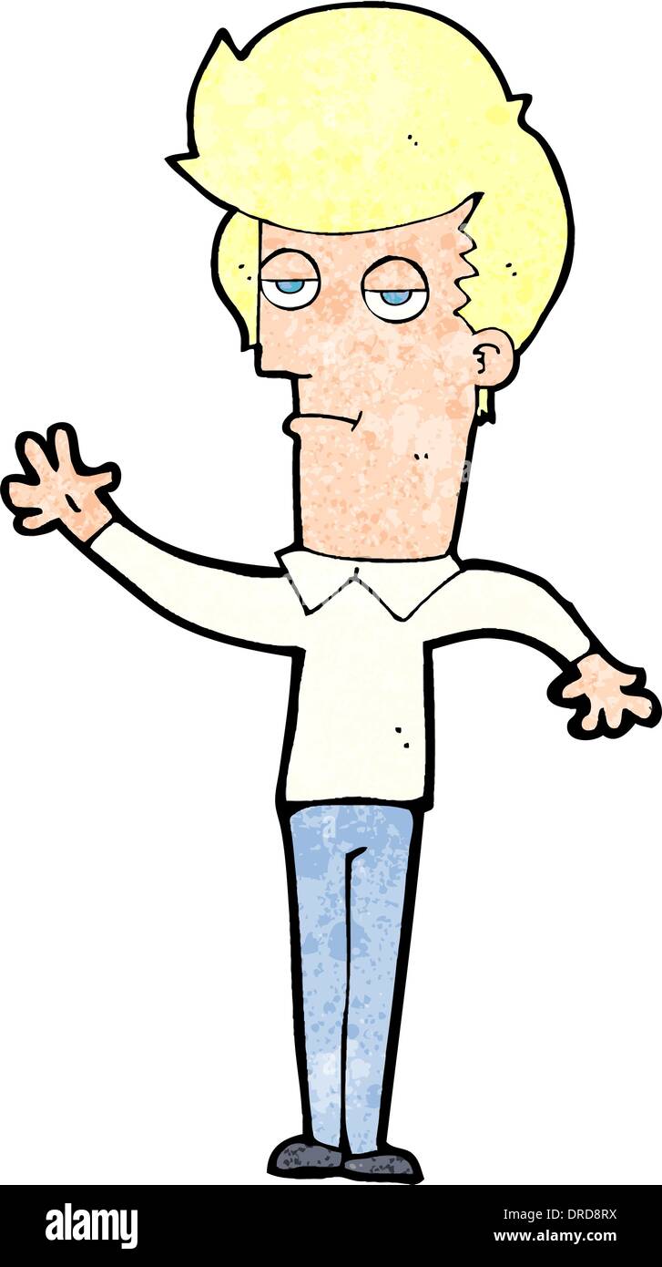cartoon bored man waving Stock Vector Image & Art - Alamy