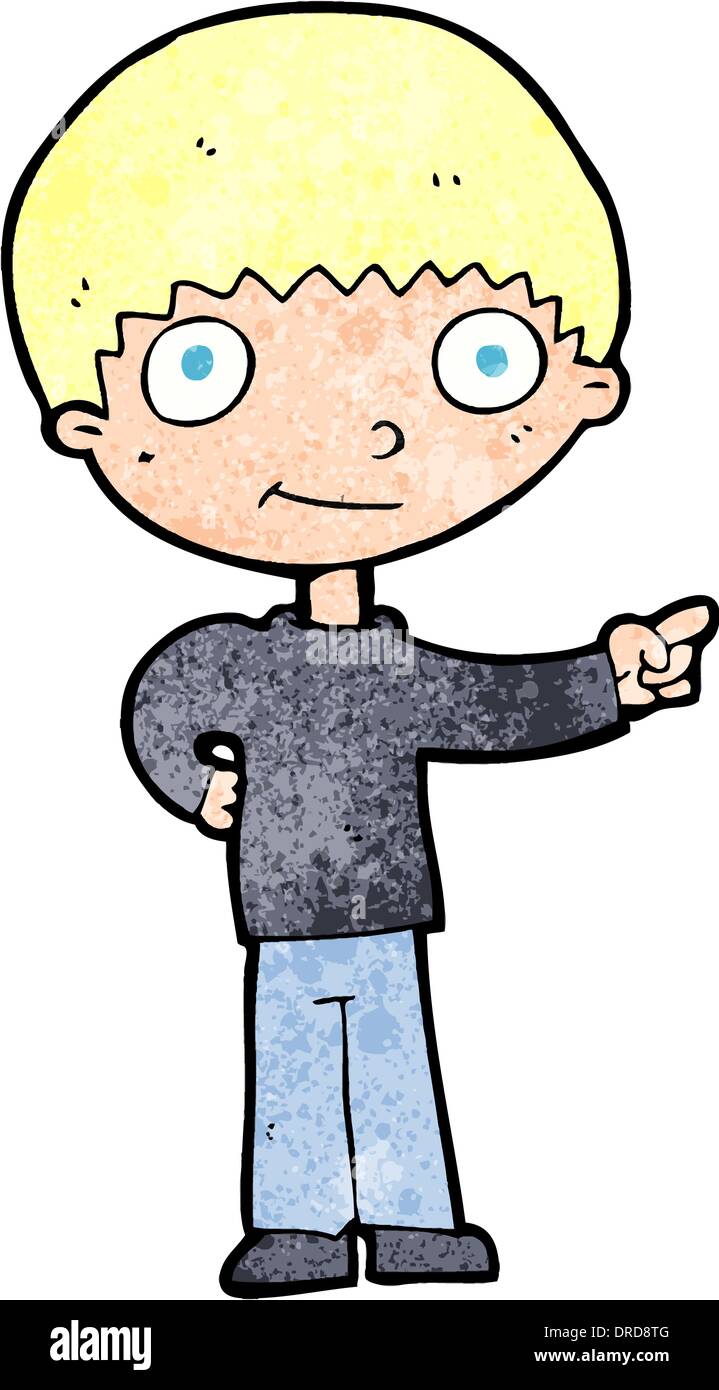 cartoon happy boy pointing Stock Vector Image & Art - Alamy
