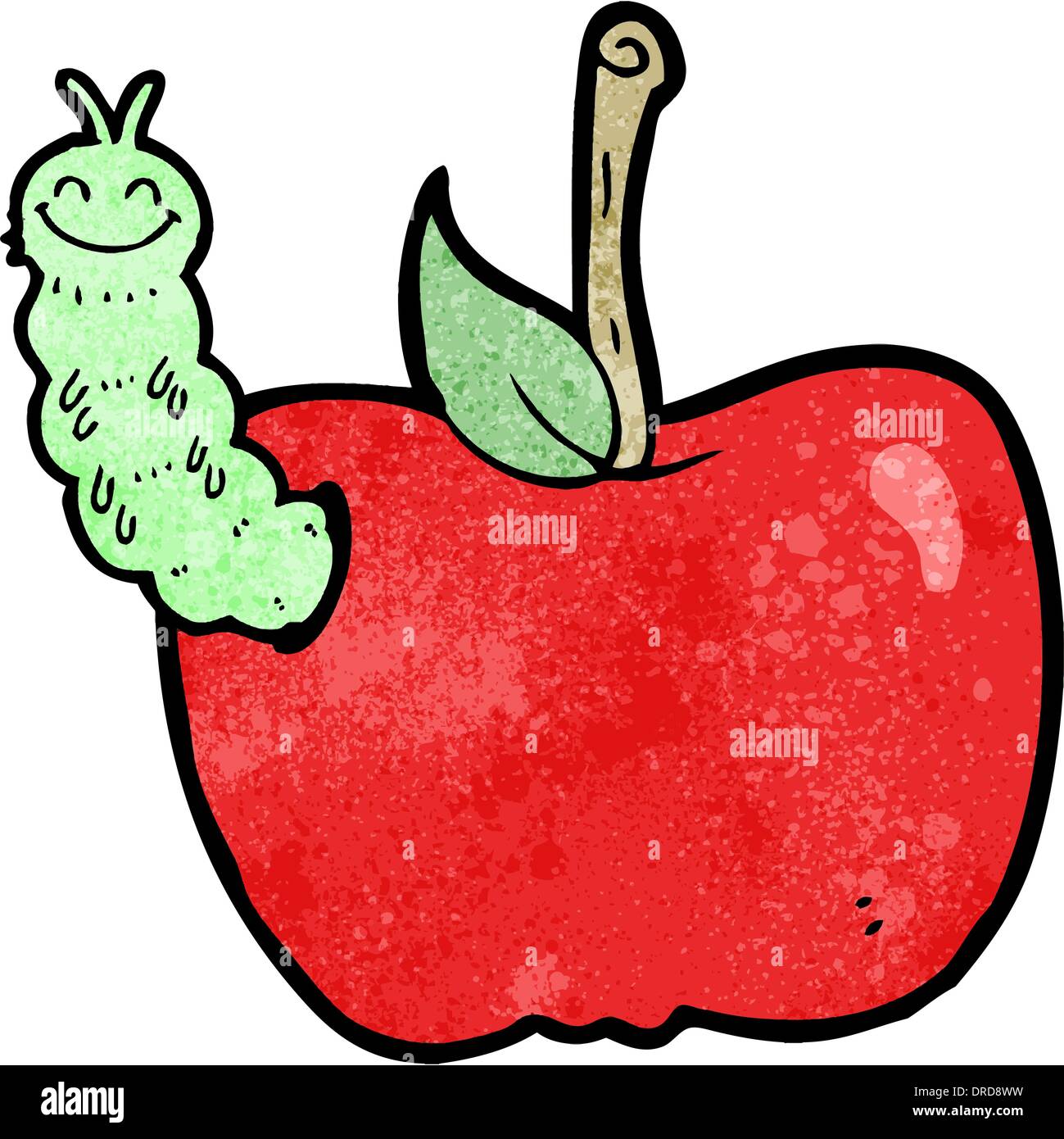 cartoon apple with bug Stock Vector Image & Art - Alamy