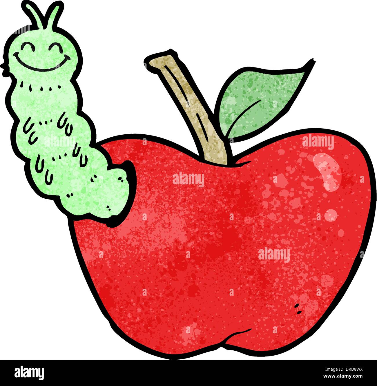 cartoon apple with bug Stock Vector Image & Art - Alamy