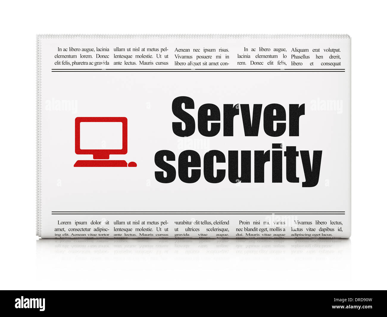 Privacy concept: newspaper with Server Security and Computer Pc Stock ...