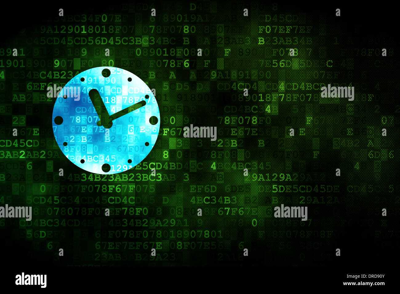 Timeline concept: Clock on digital background Stock Photo - Alamy