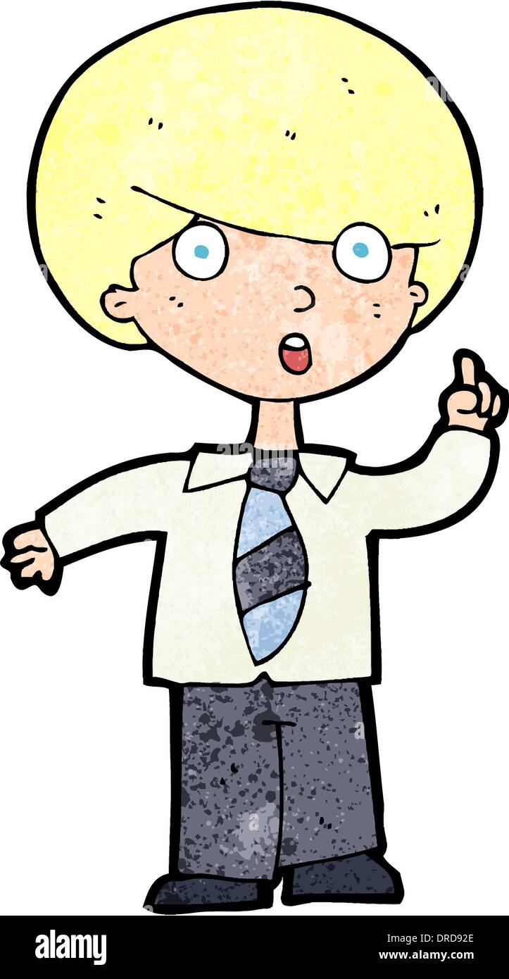 cartoon school boy answering question Stock Vector Image & Art - Alamy