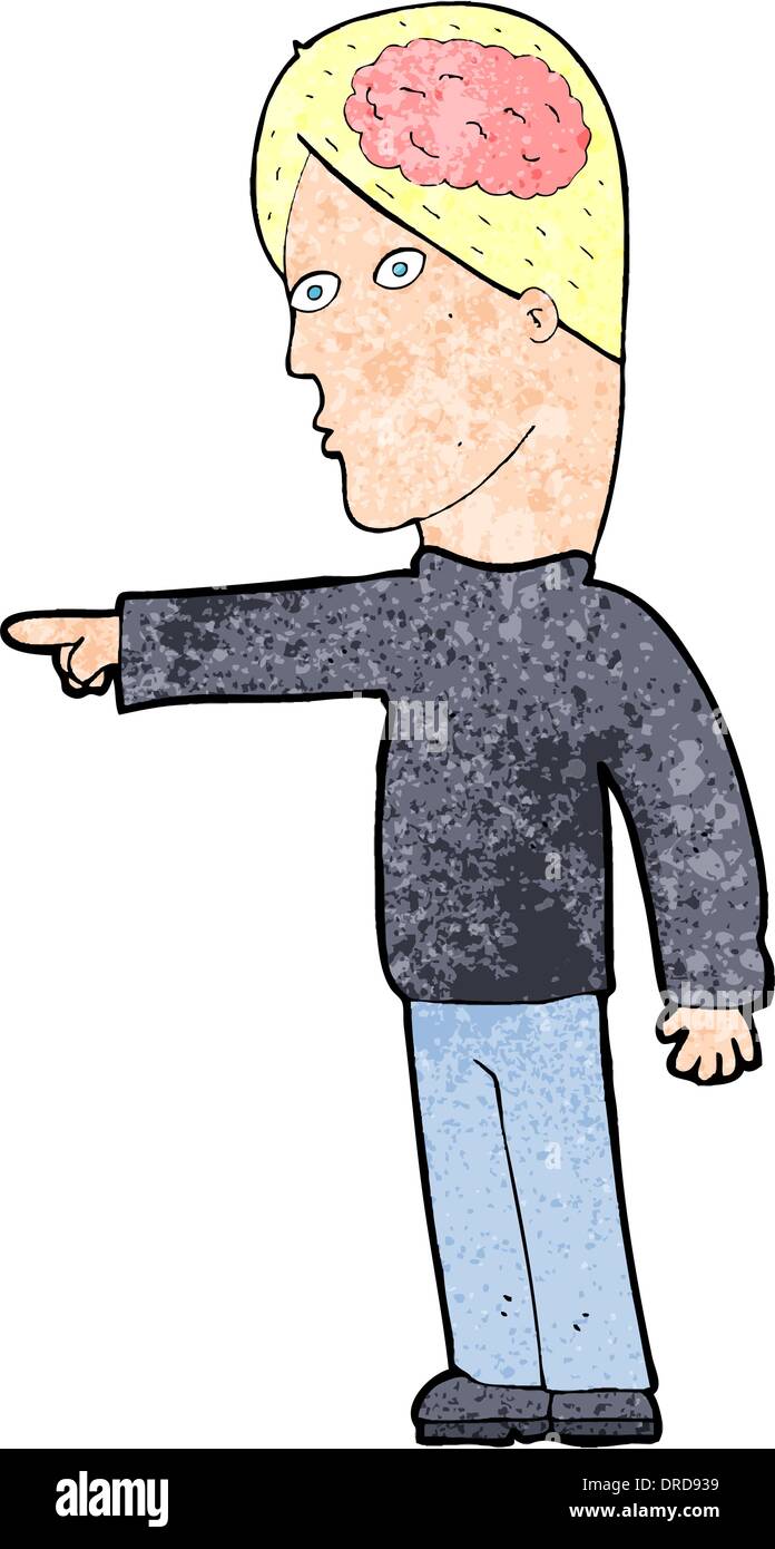 cartoon clever man pointing Stock Vector Image & Art - Alamy