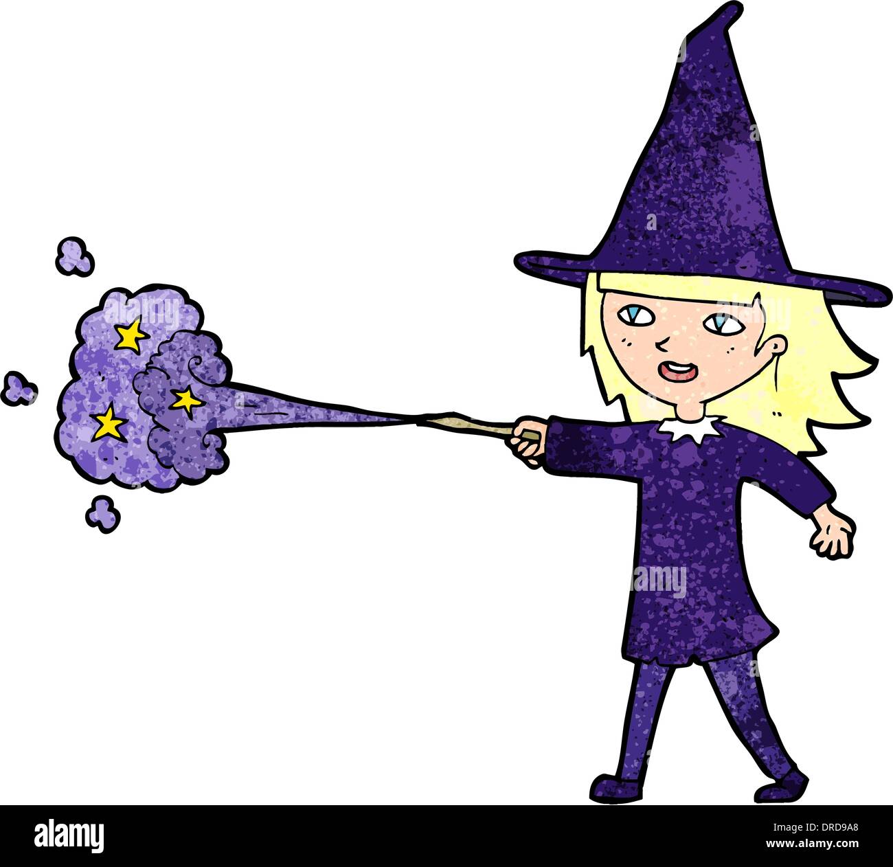 cartoon witch girl casting spell Stock Vector Image & Art - Alamy