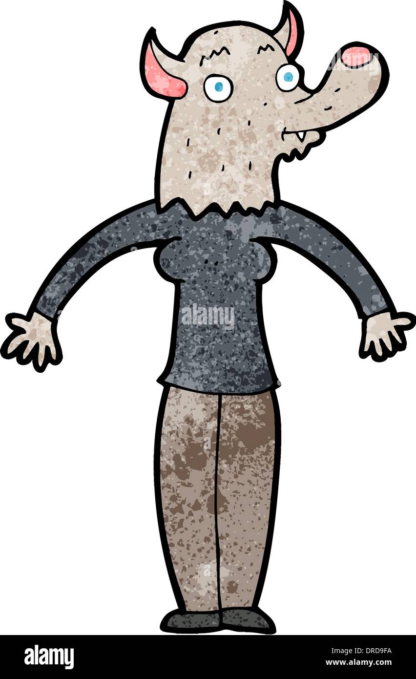 cartoon friendly werewolf woman Stock Vector Image & Art - Alamy
