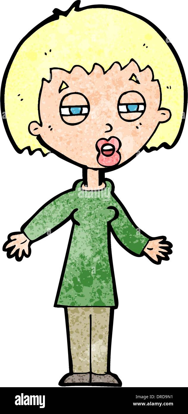 cartoon tired woman Stock Vector Image & Art - Alamy
