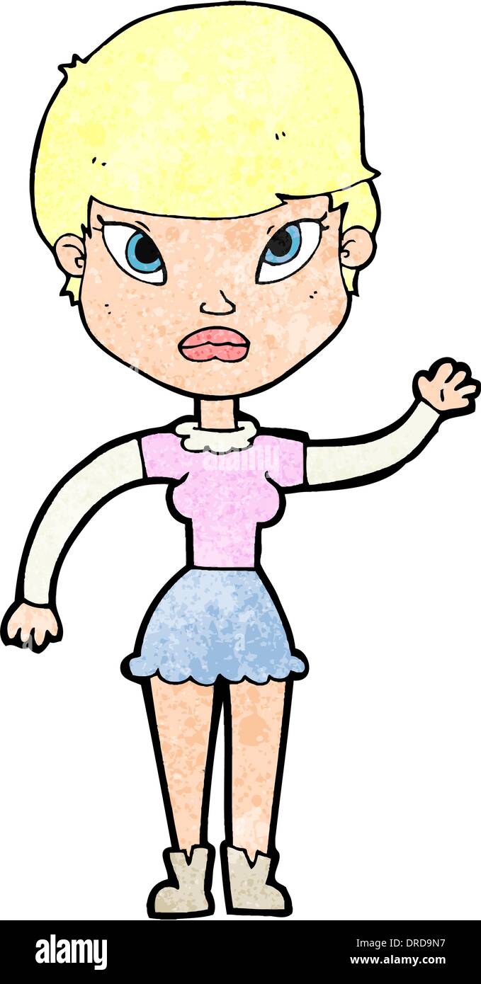 cartoon woman waving Stock Vector Image & Art - Alamy