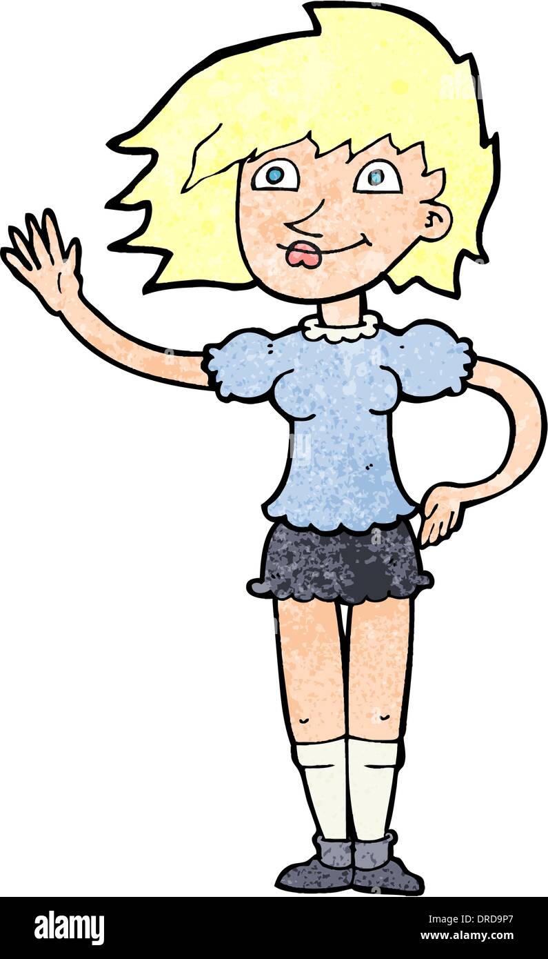cartoon woman waving Stock Vector Image & Art - Alamy