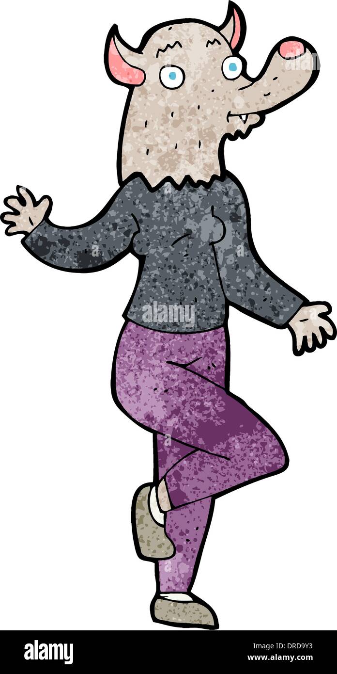cartoon dancing werewolf woman Stock Vector Image & Art - Alamy