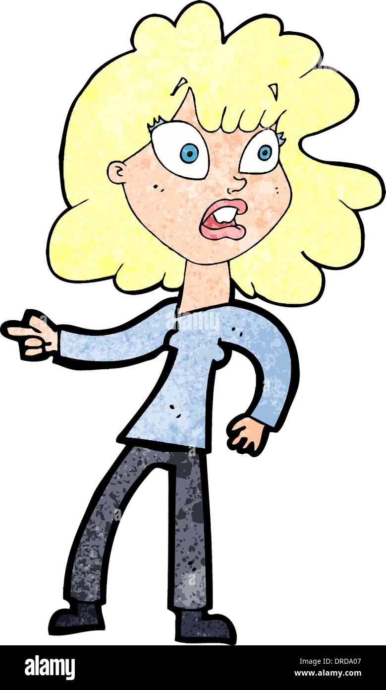 cartoon worried woman pointing Stock Vector Image & Art - Alamy
